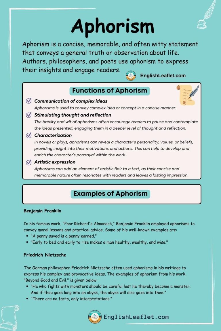 What is Aphorism? Use, Examples, and Functions - EnglishLeaflet