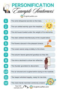 100 Examples of Personification Sentences - EnglishLeaflet