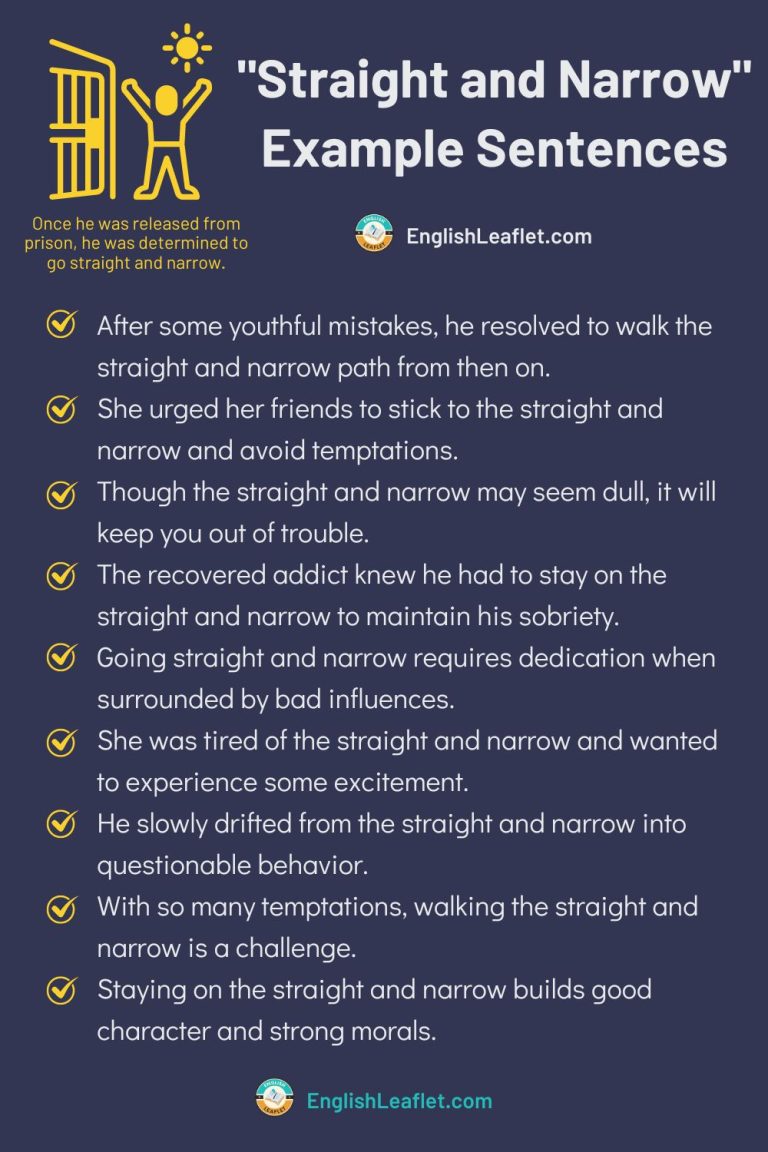 Strait and Narrow (Meaning, Sentences & Examples in Literature ...