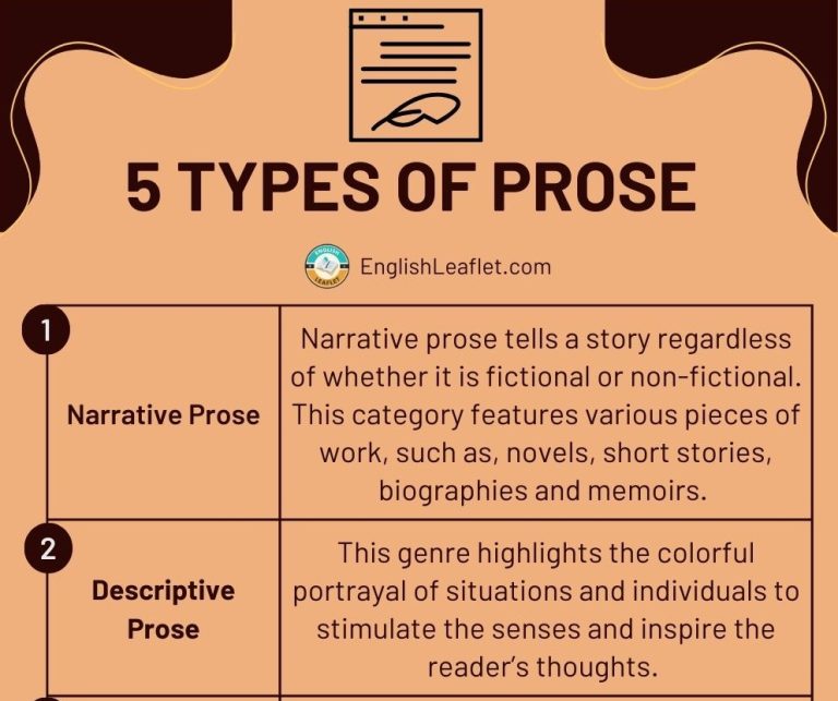 Prose Examples In Literature Englishleaflet